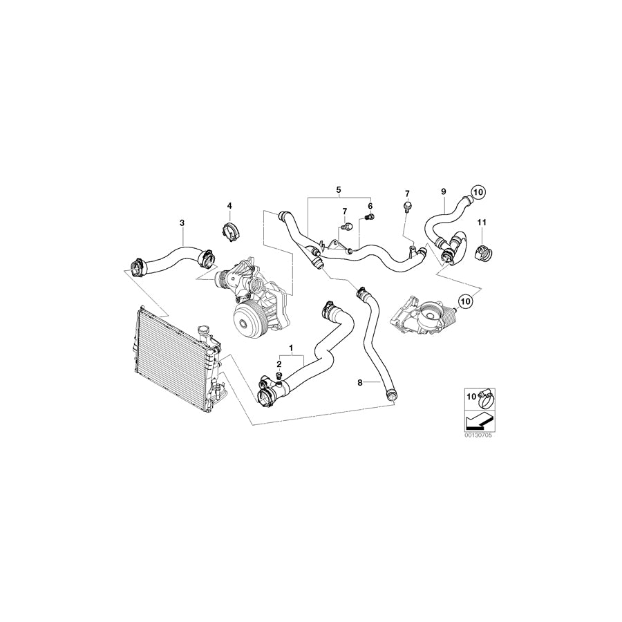 Genuine BMW 11532249779 E46 Water Hose (Inc. 318d, 320td & 318td) | ML ...