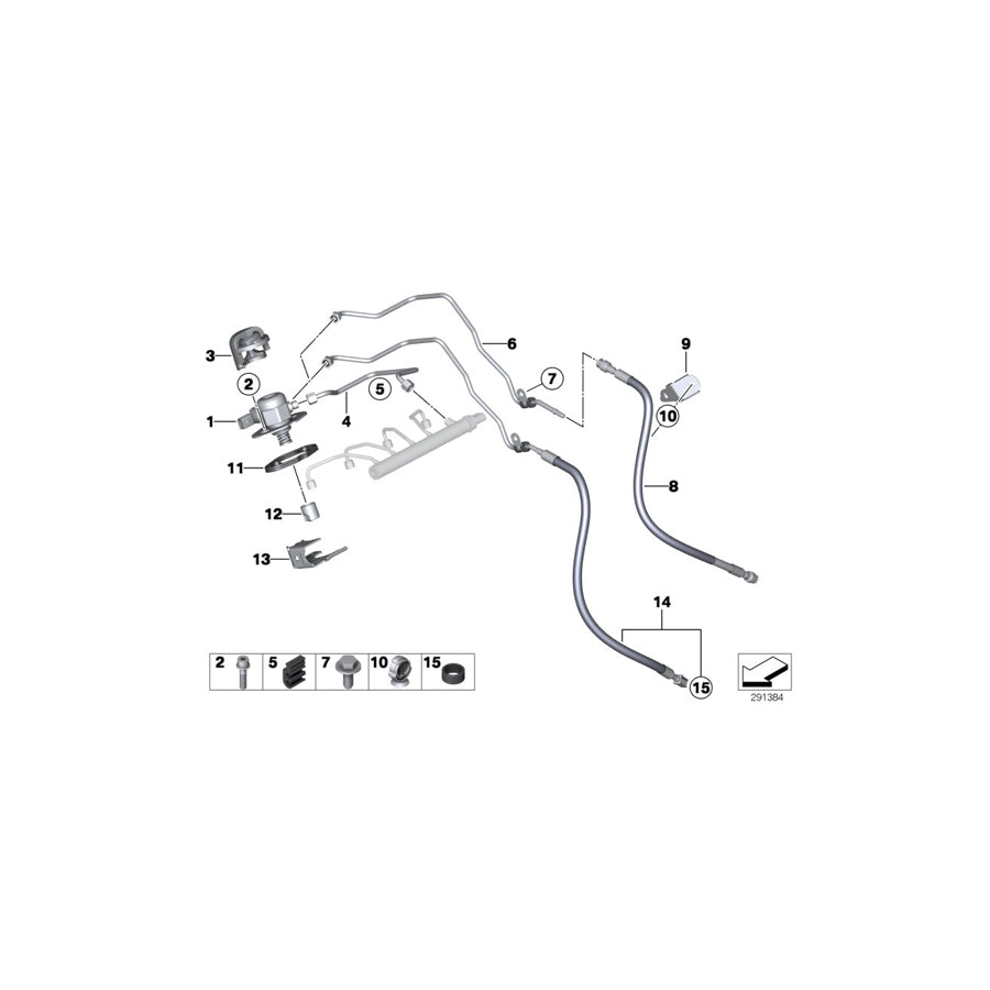 Genuine BMW 13537605016 F30 F33 F36 Fuel Feed Line (Inc. 428i, 328i ...