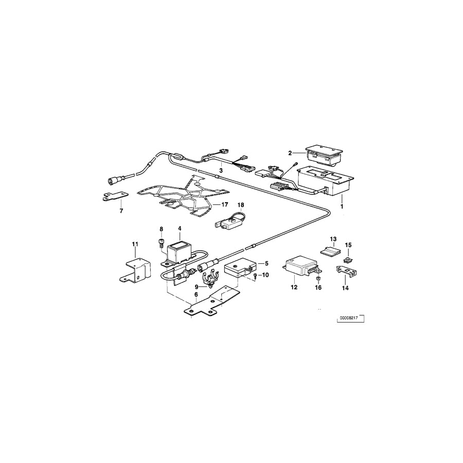 Genuine BMW 61128356000 E34 E32 Wiring Airbag Front Sensor (Inc. 524td ...