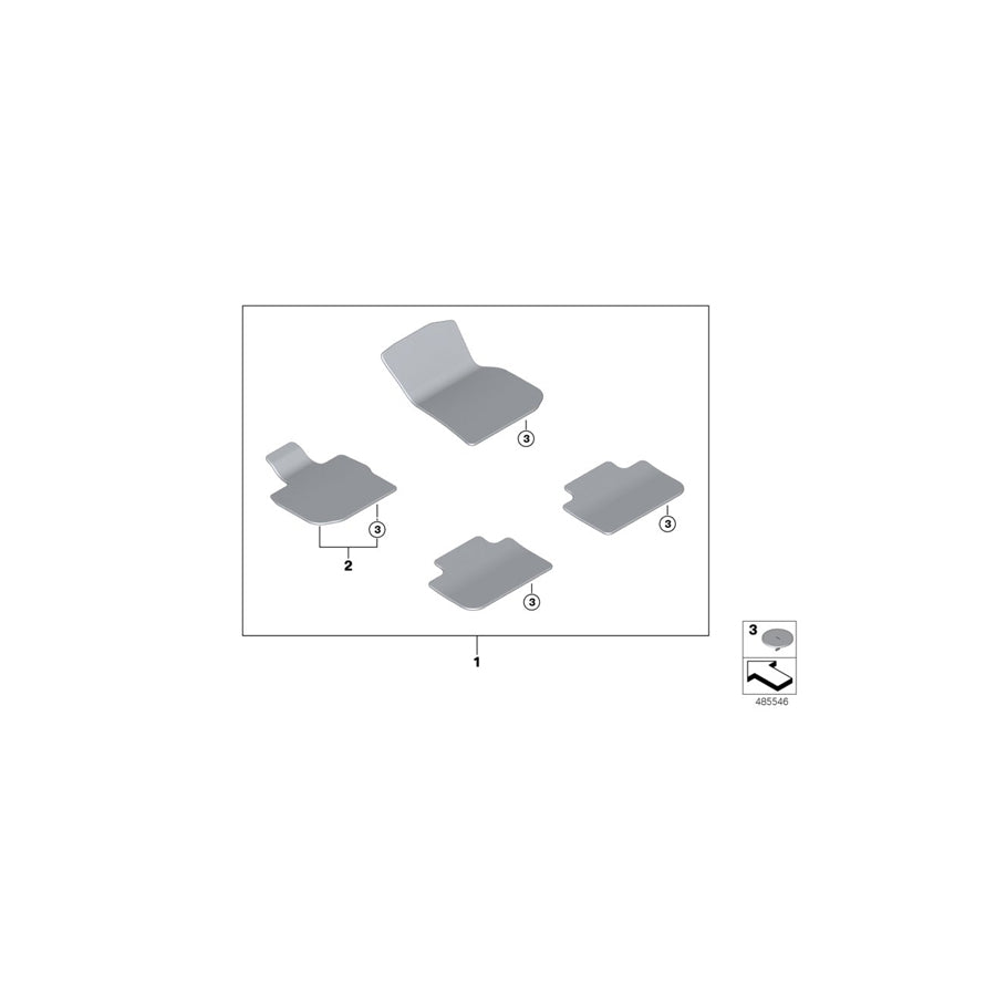 Genuine BMW 51477491450 G01 G02 Set Of Floor Mats Velours ANTHRAZIT (I ...