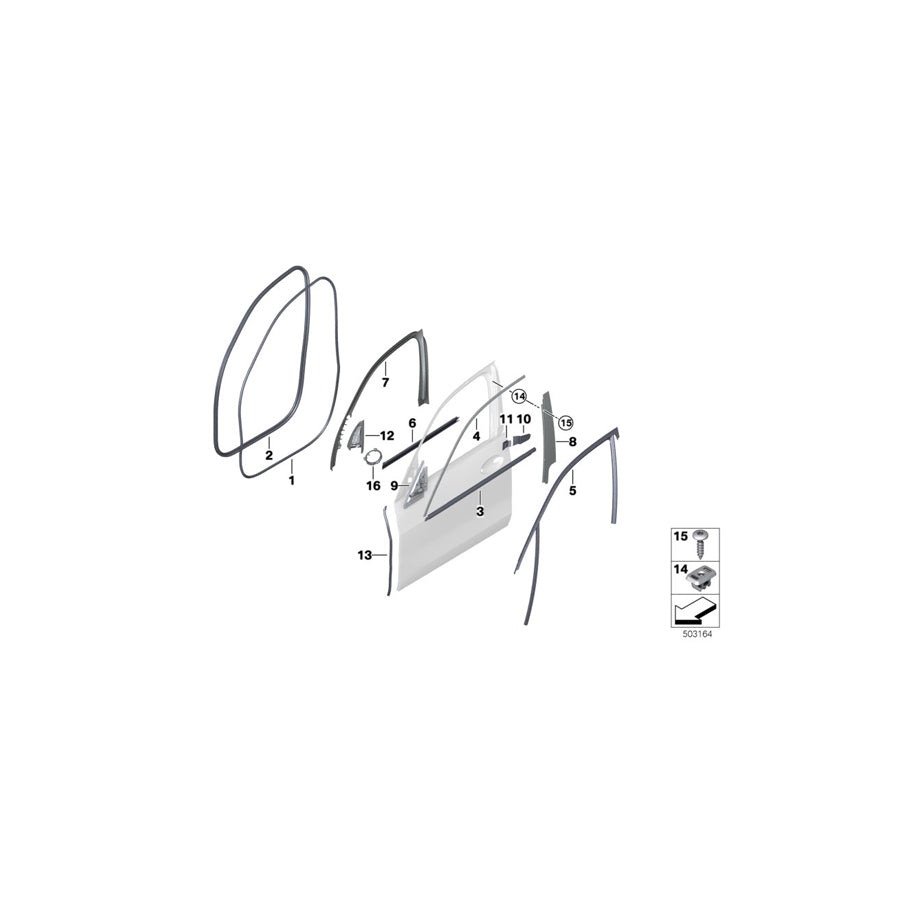 Genuine BMW 51769465542 G05 G07 Edge Protection, Door, Front (Inc. X5 ...