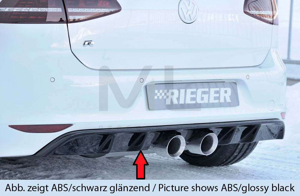 Rieger 00059568 VW Mk7 Golf R Rear Diffuser - Matte Black – ML Performance