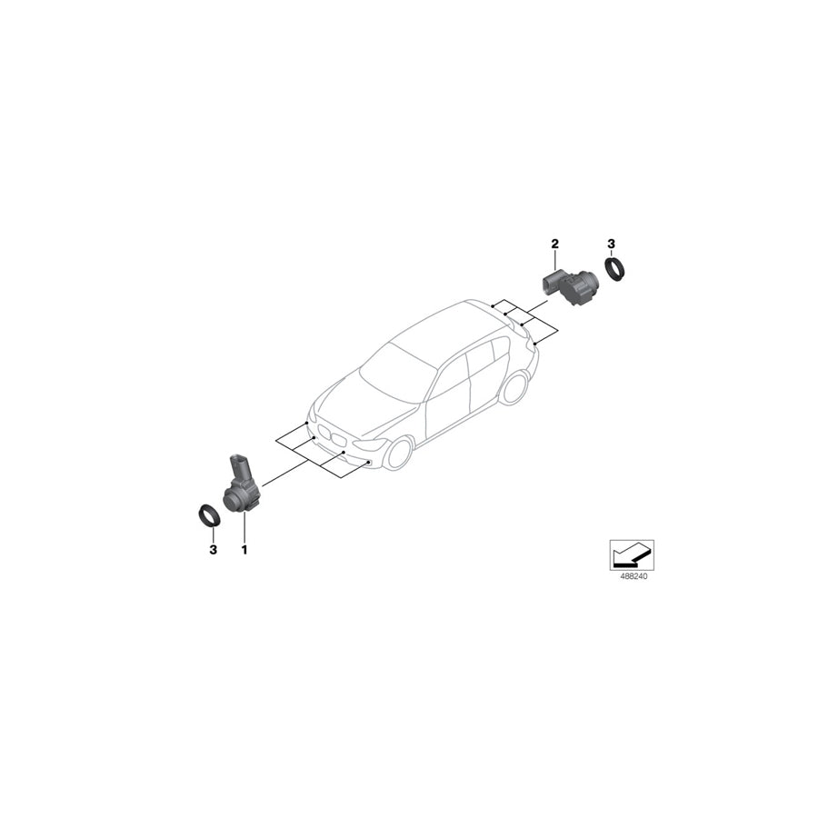 Genuine BMW 66209261599 F23 F20 F21 Ultrasonic Sensor, Estoril Blue 2 ...