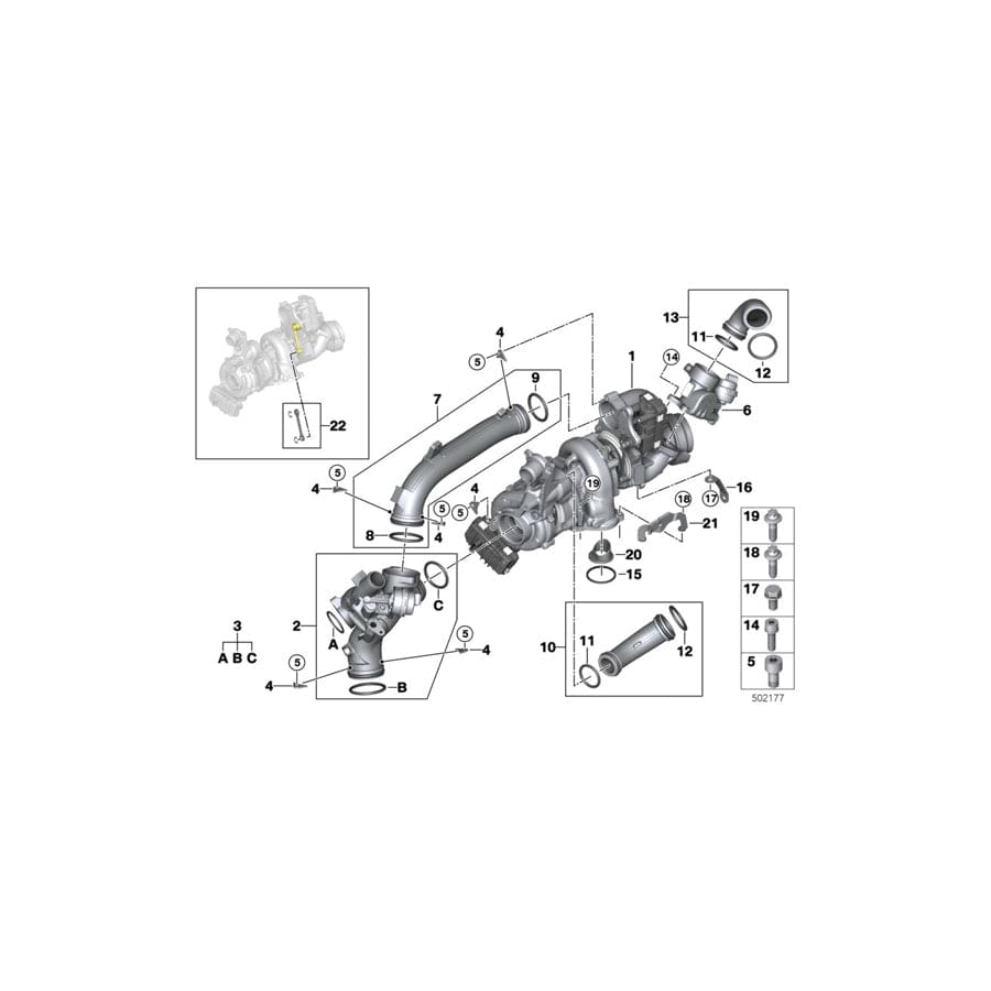 Genuine BMW 11658594655 G30 G11 G06 Exhaust Manifold/Turbocharger ...