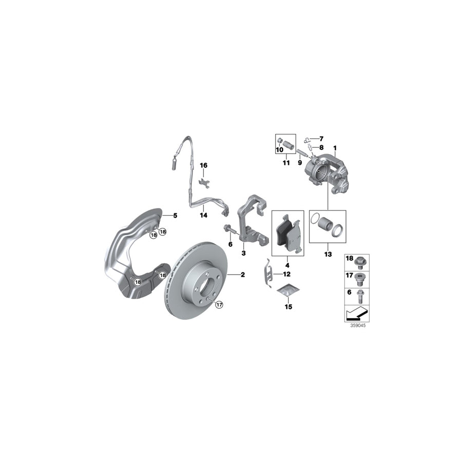 Genuine BMW 34116776528 E87 E90 Caliper Housing Right (Inc. 318i, 123d ...