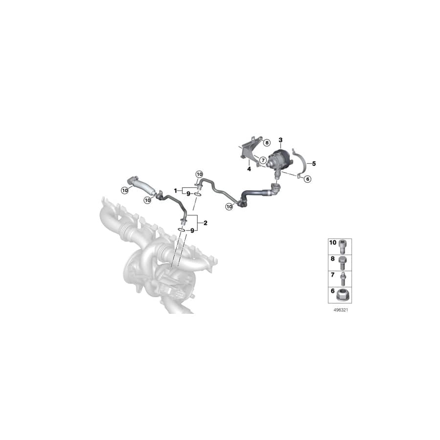 Genuine BMW 11538650086 G14 G05 G16 Coolant Line, Turbocharger Supply ...