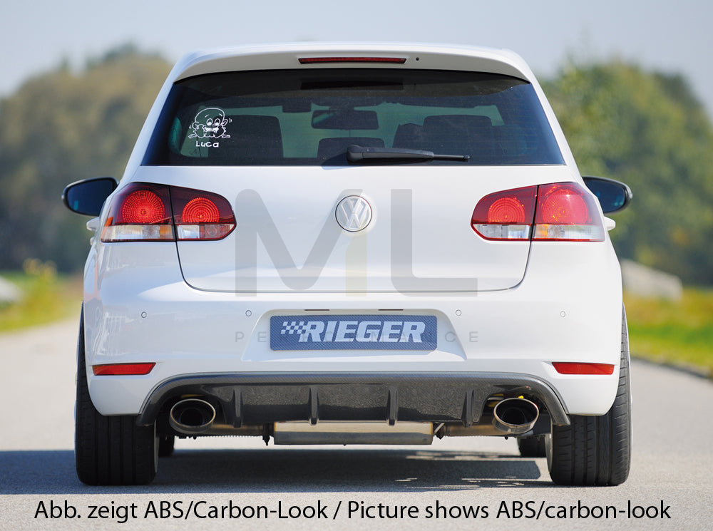 Rieger 00088022 VW Mk6 Golf Rear Diffuser (GTI & GTD) - Glossy Black ...