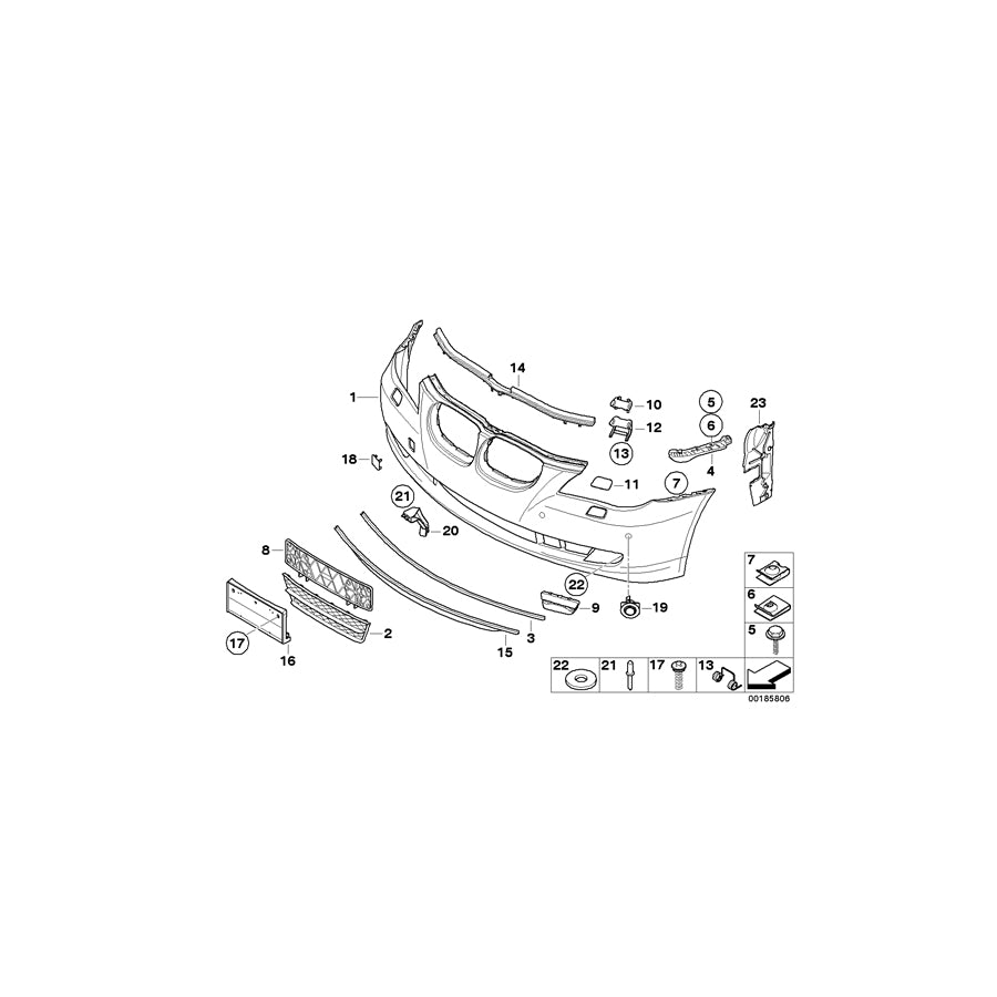 Genuine BMW 51117178100 E60 E61 Cover, Air Duct, Brake Right (Inc. 535 ...