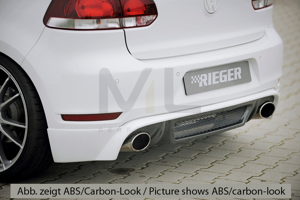 Rieger 00059527 VW Mk6 Golf Rear Diffuser (GTI & GTD) - Matte Black ...