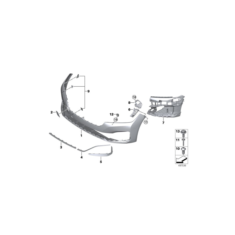 Genuine BMW 51117475198 G11 G12 Protective Rubber Strip,Rght Frnt Bump ...