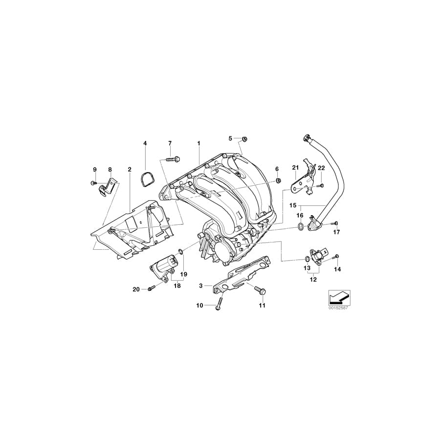 Genuine BMW 11617541013 E46 E92 E90 Intake Manifold Support (Inc. 316ti ...