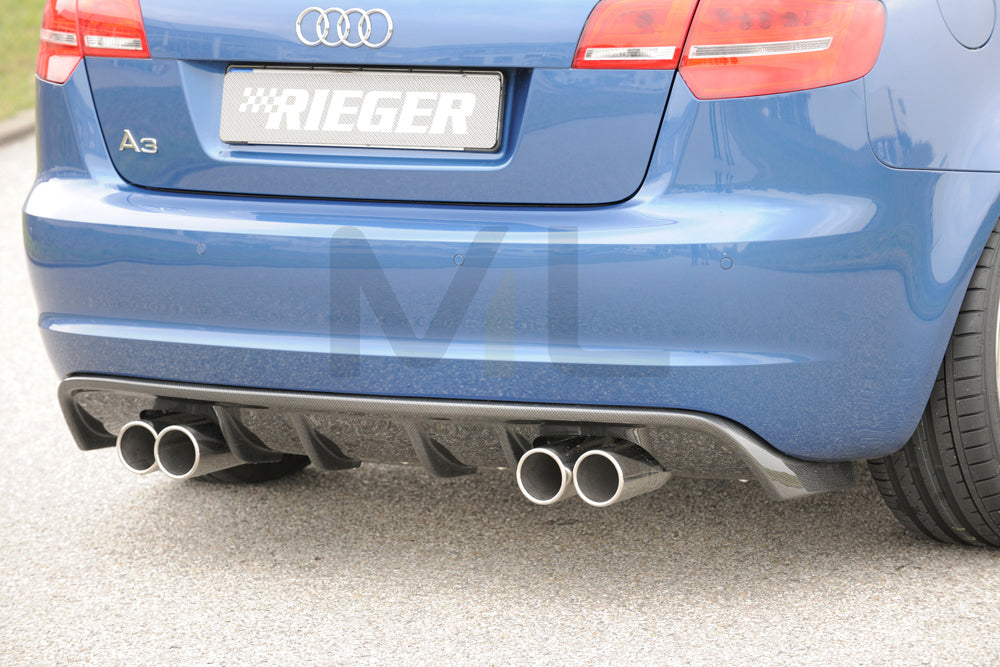 Rieger 00099129 Audi 8P A3 Rear Diffuser - Carbon-Look – ML Performance
