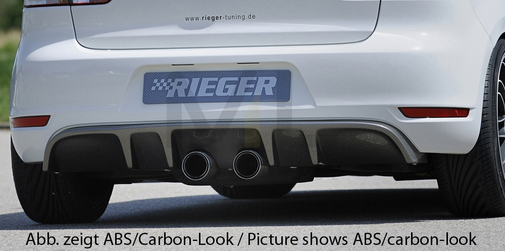 Rieger 00088016 VW Mk6 Golf Rear Diffuser (GTI & GTD) - Glossy Black ...