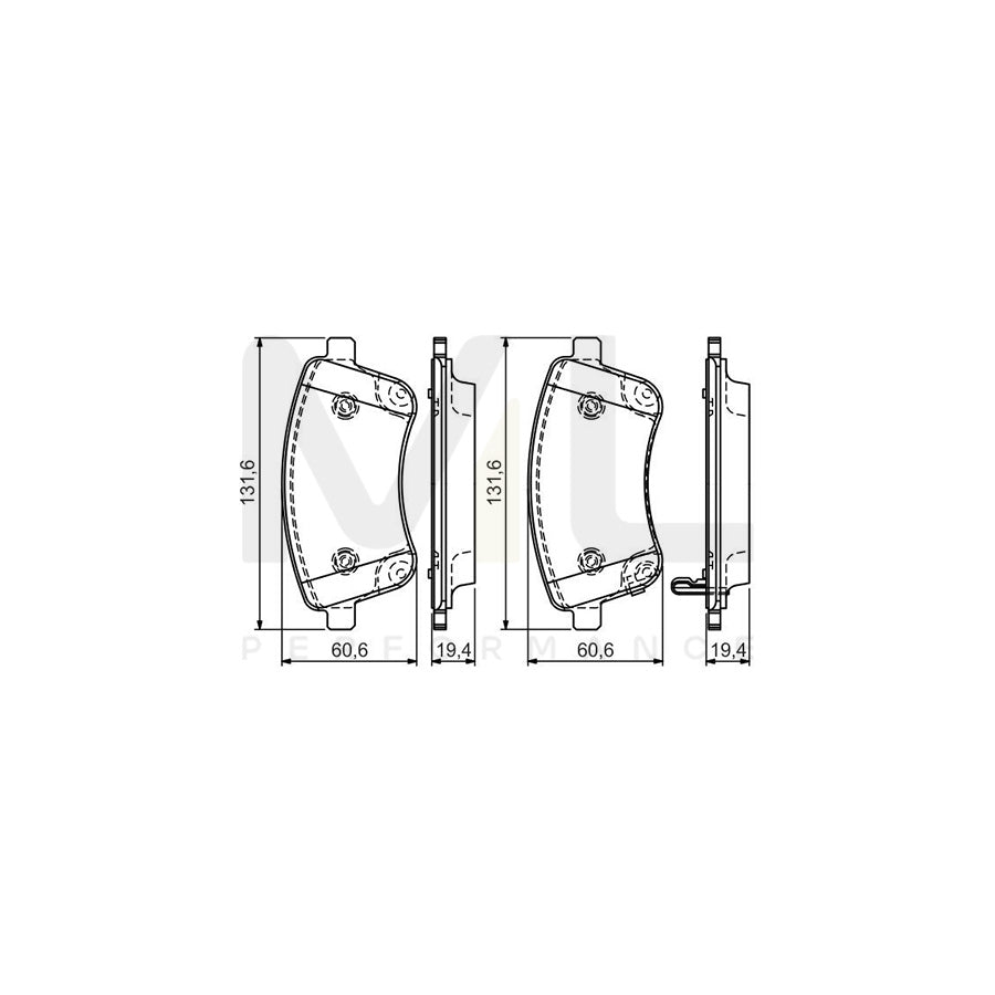 Bosch 0986Tb3156 Brake Pad Set For Kia Venga (Yn) Incl. Wear Warning ...
