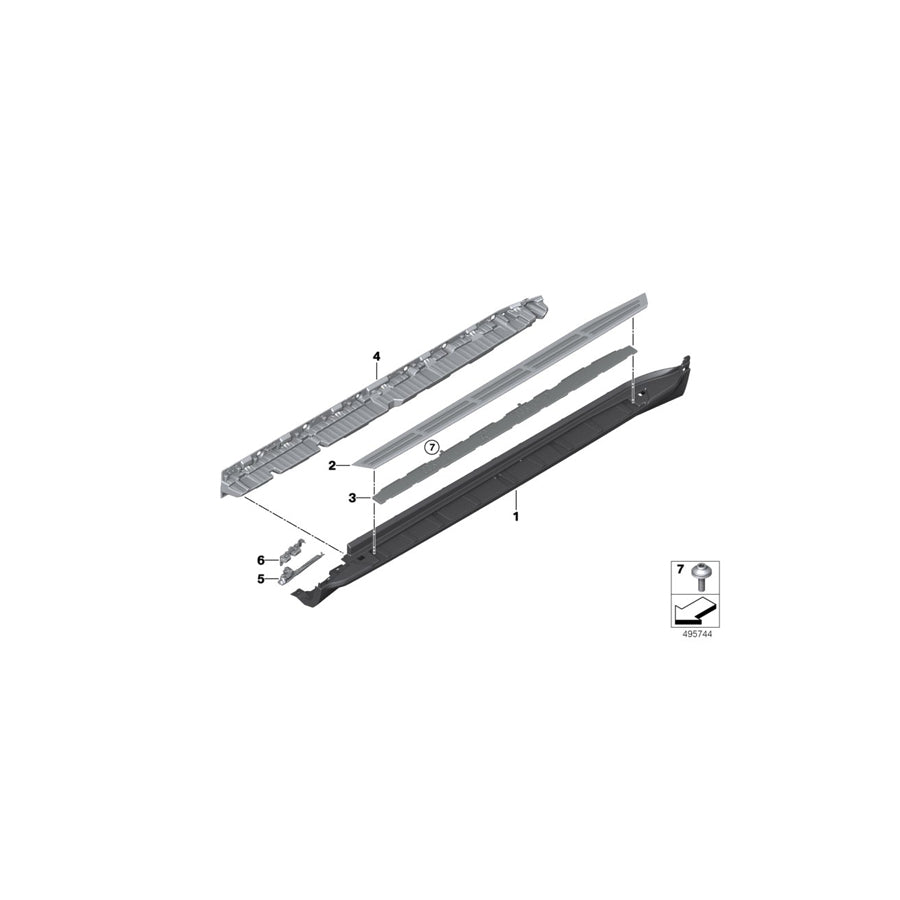 Genuine BMW 51777467908 G05 Running Board, Rocker Panel, Right (Inc. X ...