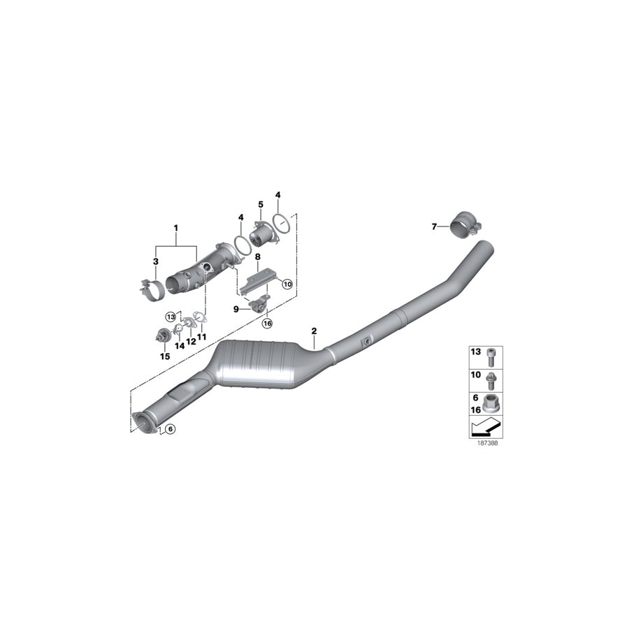 Genuine BMW 18308509753 E70 Rp-Exhaust Pipe Catalytic Converter (Inc ...