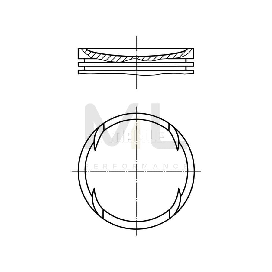MAHLE ORIGINAL 028 PI 00120 000 Piston 76,51 mm, without cooling duct ...