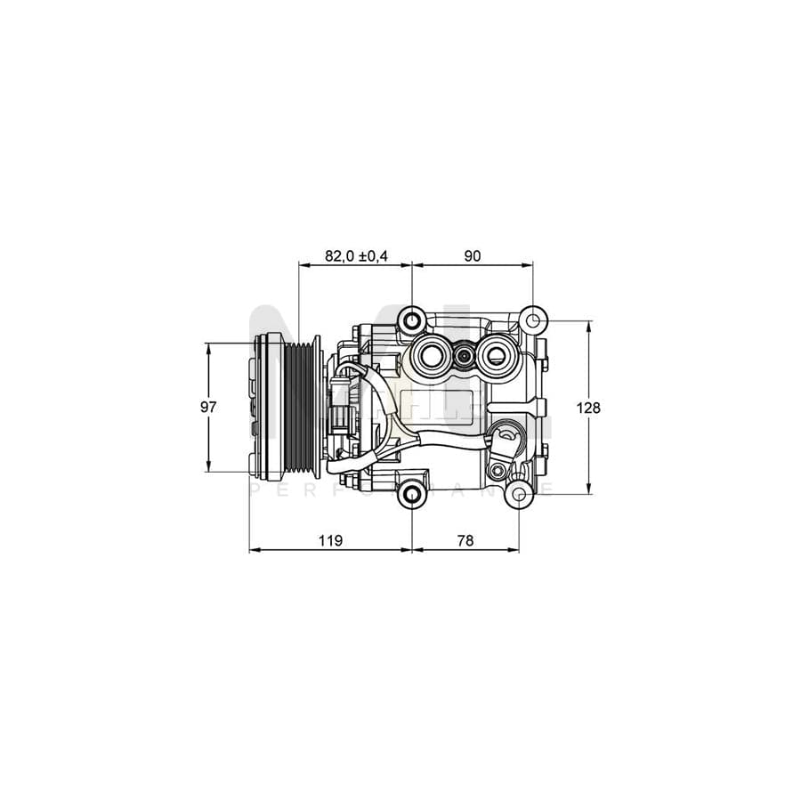 MAHLE ORIGINAL ACP 22 000P Compressor, air conditioning PAG 46 ...