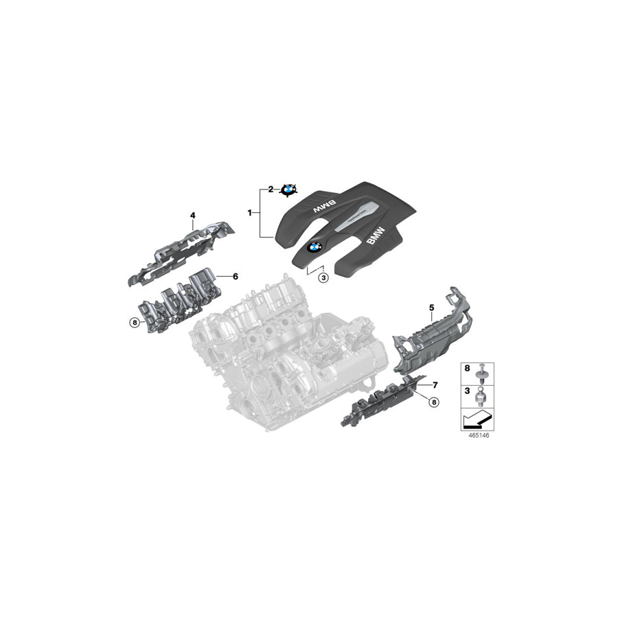 Genuine BMW 11148679177 G30 Engine Cover M PERFORMANCE (Inc. M550iX ...