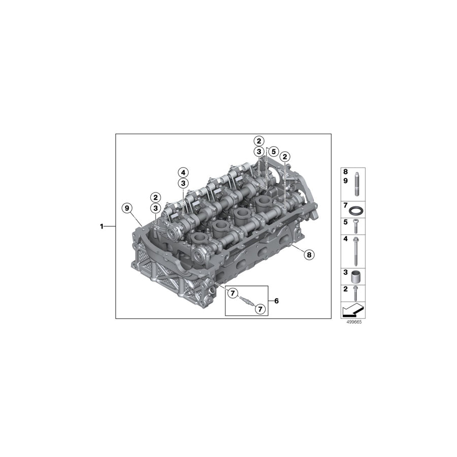 Genuine BMW 11122470428 F20 F21 F30 Cylinder Head With Valve Gear (Inc ...