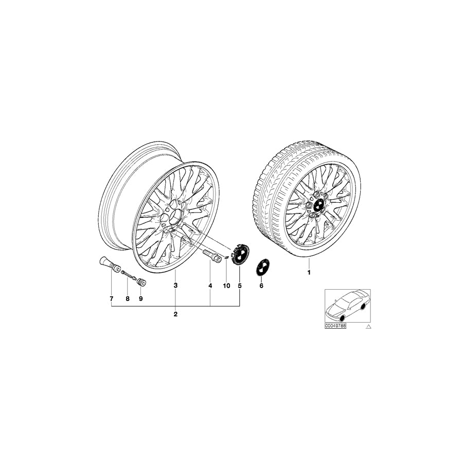 Genuine BMW 36112229145 E46 Light Alloy Rim 8JX18 ET:47 (Inc. 318Ci ...