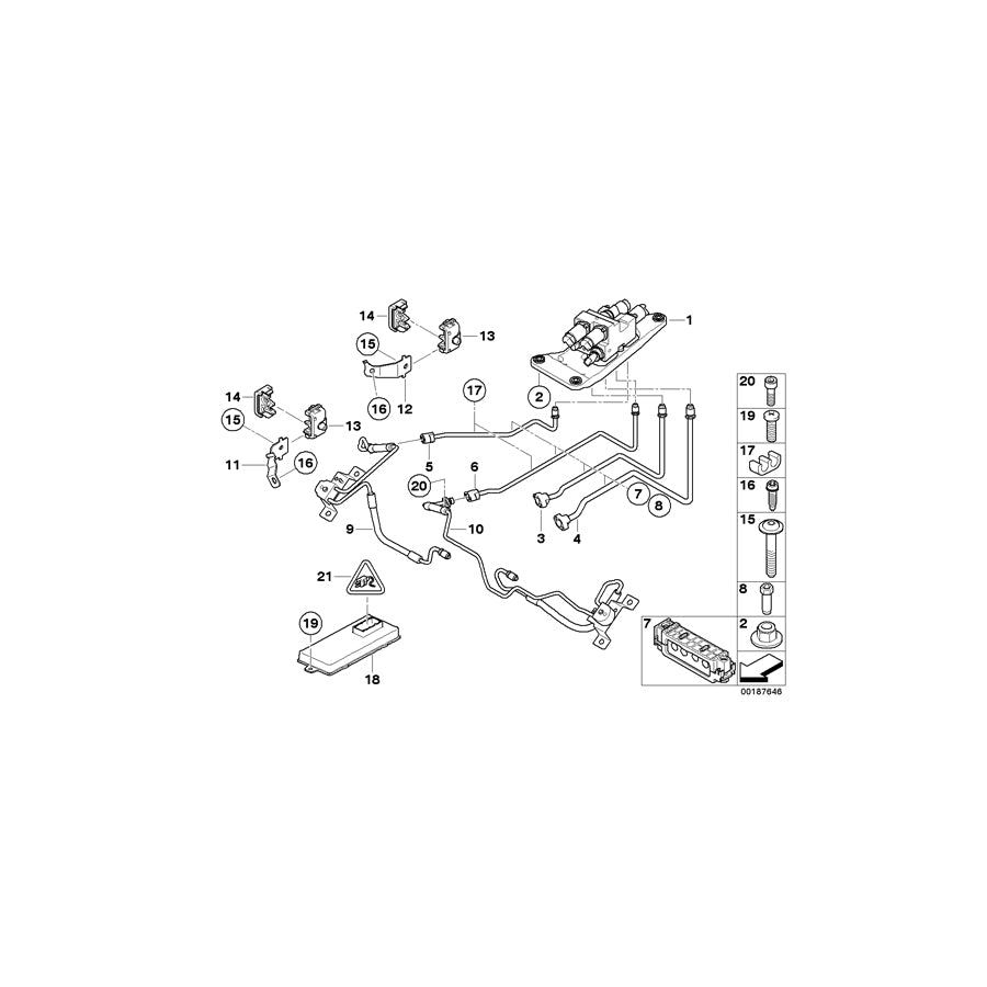 Genuine BMW 37136783680 E71 E70 F16 Pressure Line, Motor M14X1,5 (Inc ...
