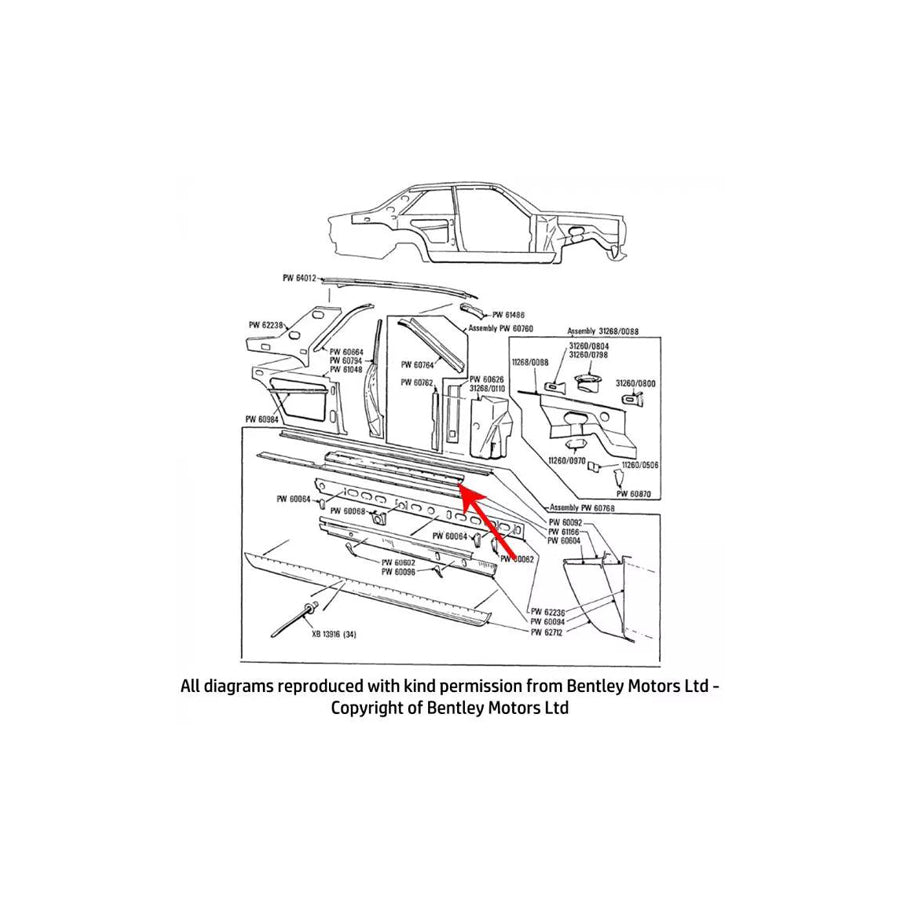 GENUINE Rolls-Royce PW61166 RIGHT HAND SILL TREAD PANEL – ML Performance