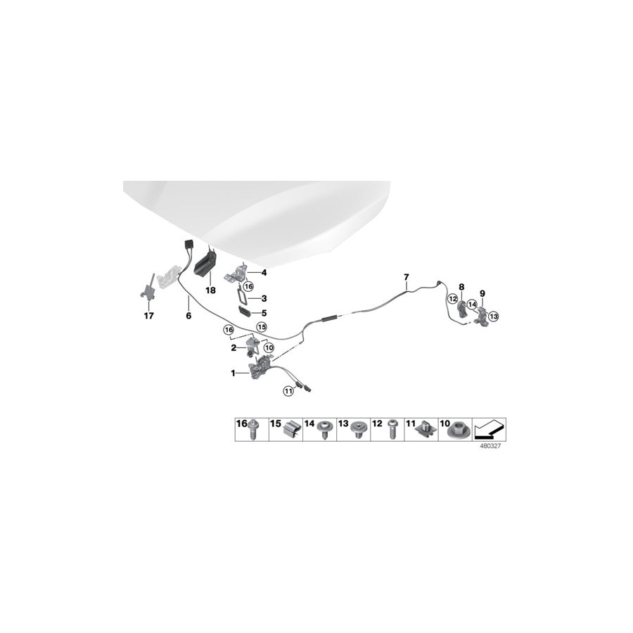 Genuine BMW 51237387165 F45 F46 Bracket For Lock Striker (Inc. 214d, 2 ...