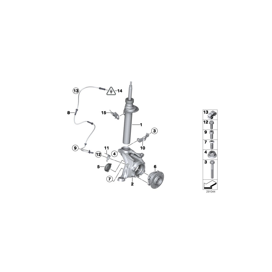 Genuine BMW 31216857413 F25 F26 Pivot Bearing, Camber Correction, Left ...