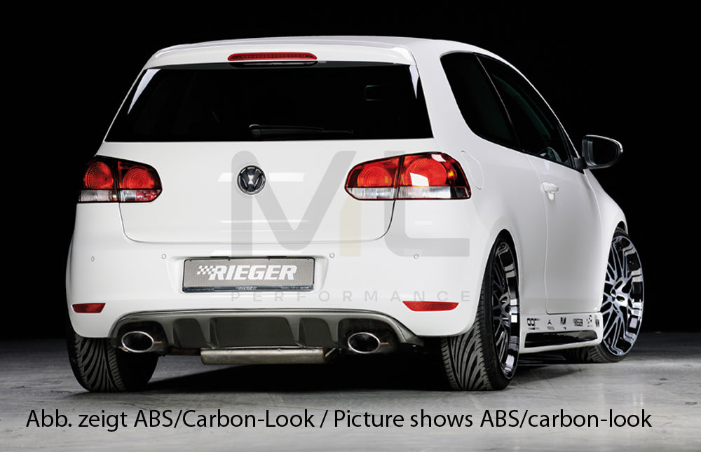Rieger 00059544 VW Mk6 Golf Rear Diffuser (GTI & GTD) - Matte Black ...