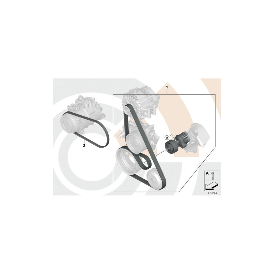 Genuine BMW 11282449716 F07 F13 E70 Set, Belts For Water Pump ...