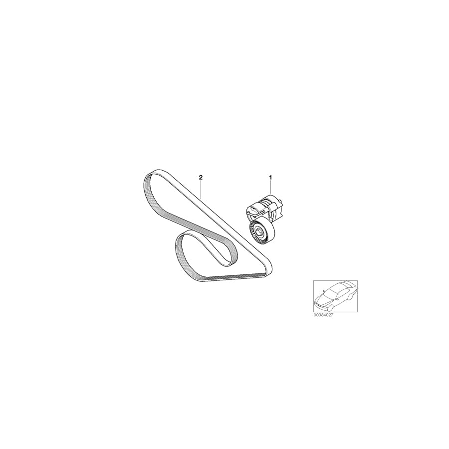 Genuine BMW 11287631813 E81 E87 E88 Ribbed V-Belt 7PK X 855 (Inc. 116i ...