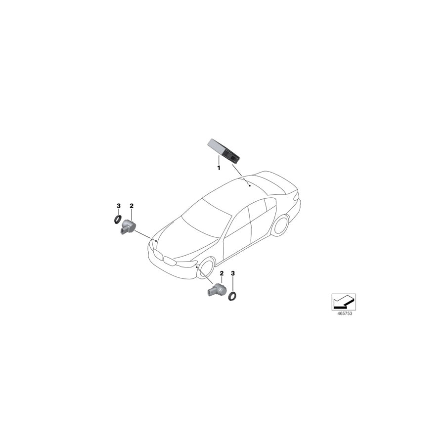 Genuine BMW 66209459580 G30 G31 G32 Ultrasonic Sensor, Almandine Brown ...