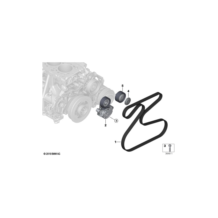 Genuine BMW 11288579118 G02 G32 F20 Mechanical Belt Tensioner (Inc ...