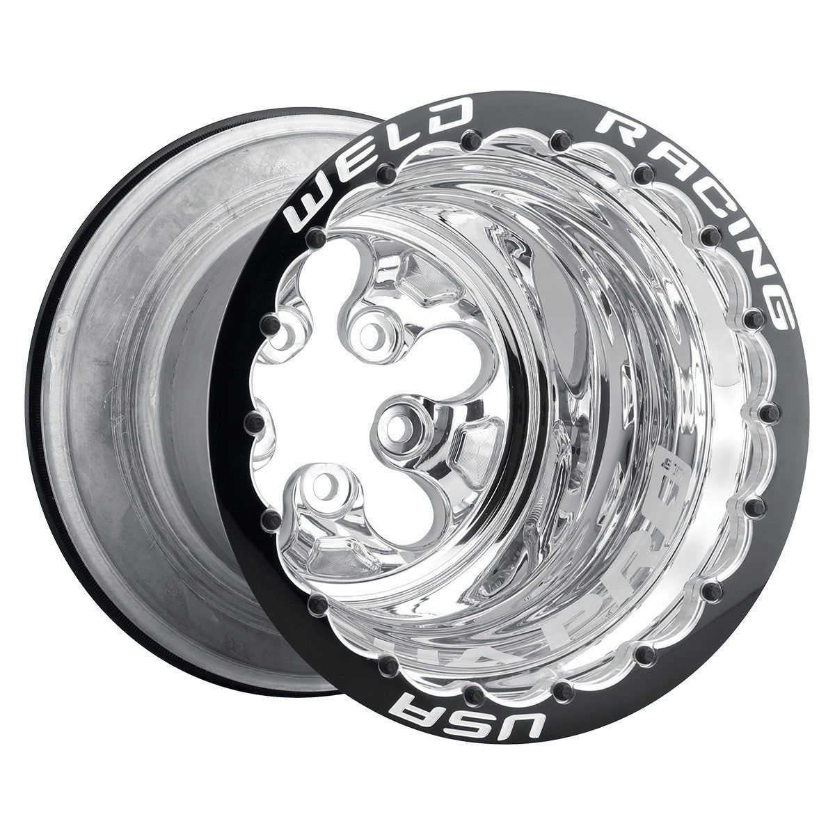 Weld 83XP-514412MP Alpha-1 Pro Wheel 15x14 5x5 ET-165 BS1 Polished Cen ...