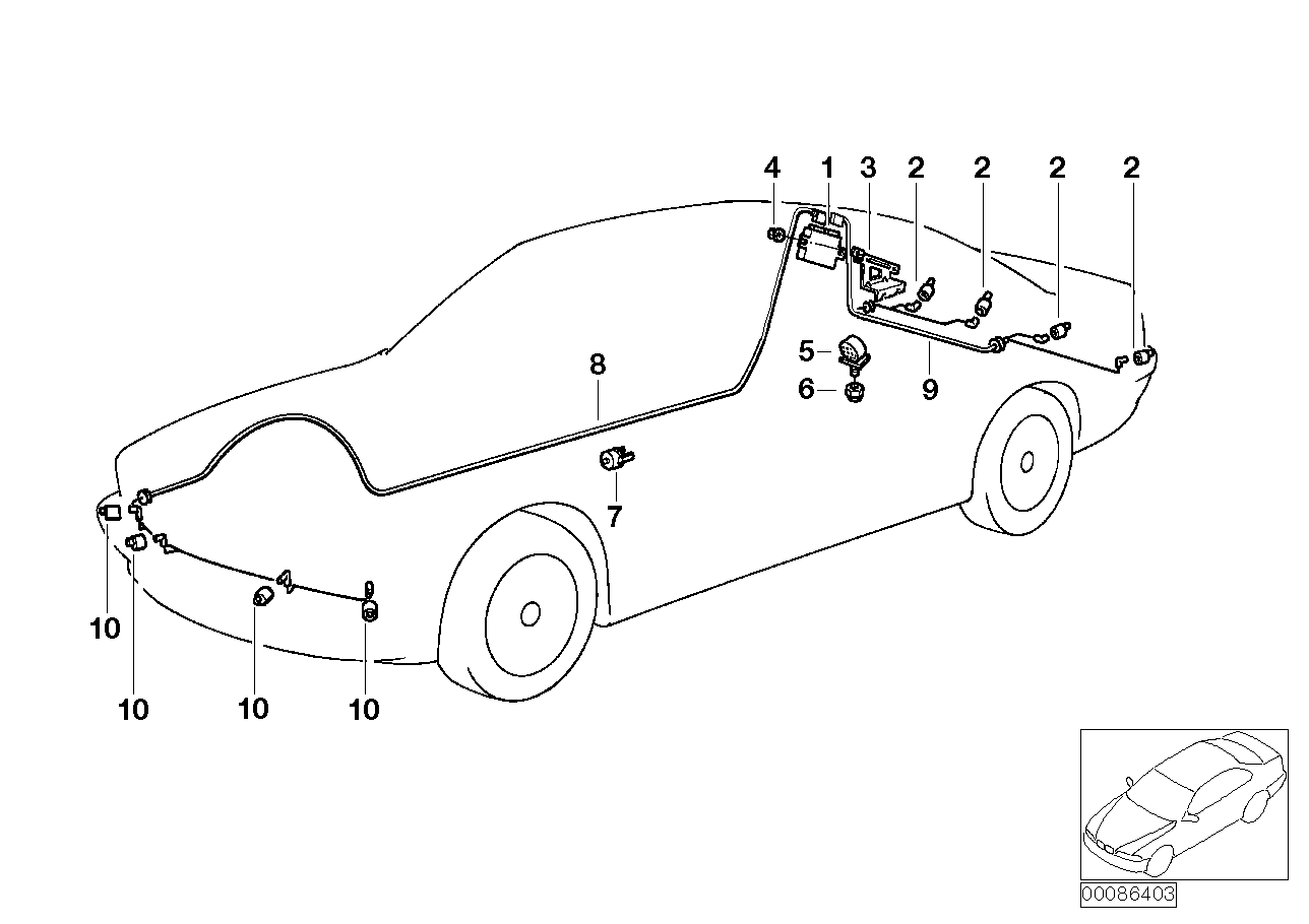 Genuine BMW 66216902181 E39 Ultrasonic Sensor SCHWARZ (Inc. 525i, 525t ...