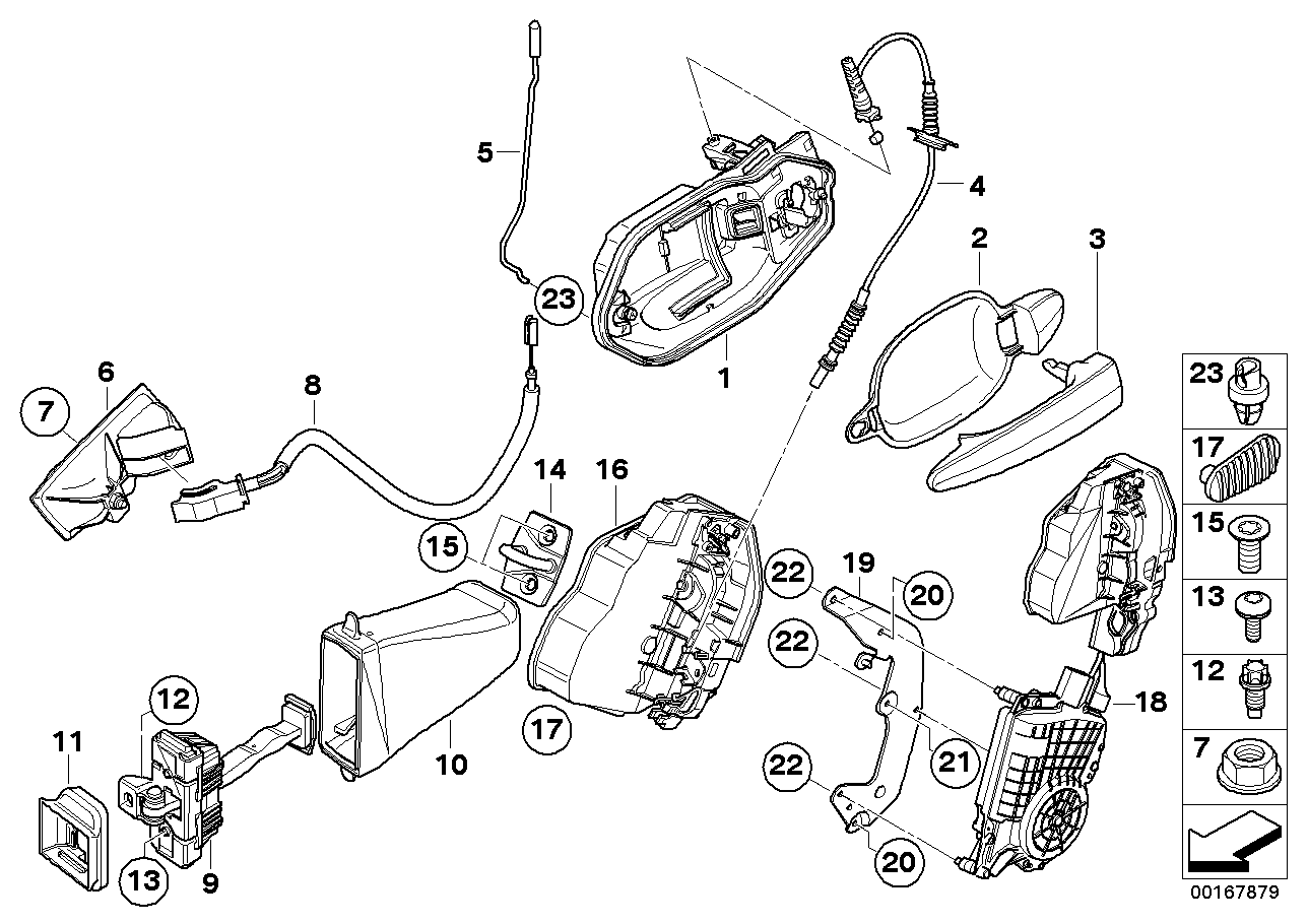 Genuine BMW 51217199555 E60 E61 Carrier, Outside Door Handle, Left (In ...