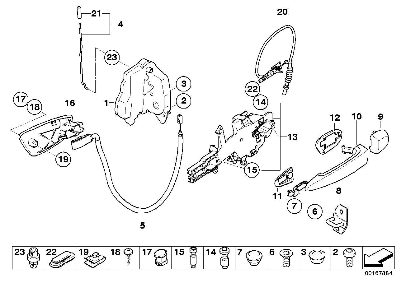 Genuine BMW 51417144549 E90 E91 Door Handle, Inside Left BEIGE (Inc. 3 ...