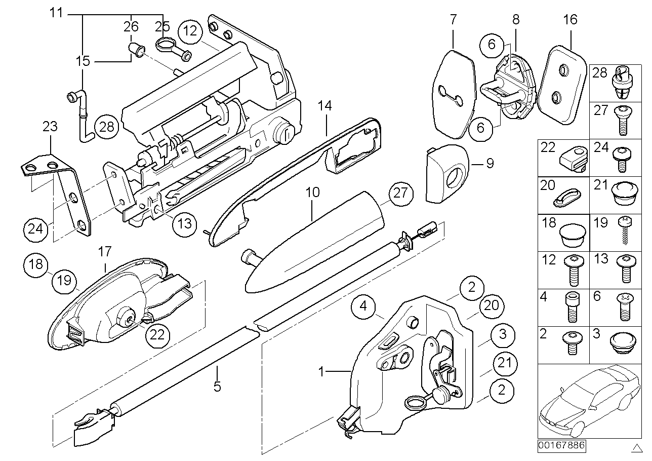 Genuine BMW 51218232144 E52 Carrier, Outside Door Handle, Right (Inc. – ML Performance