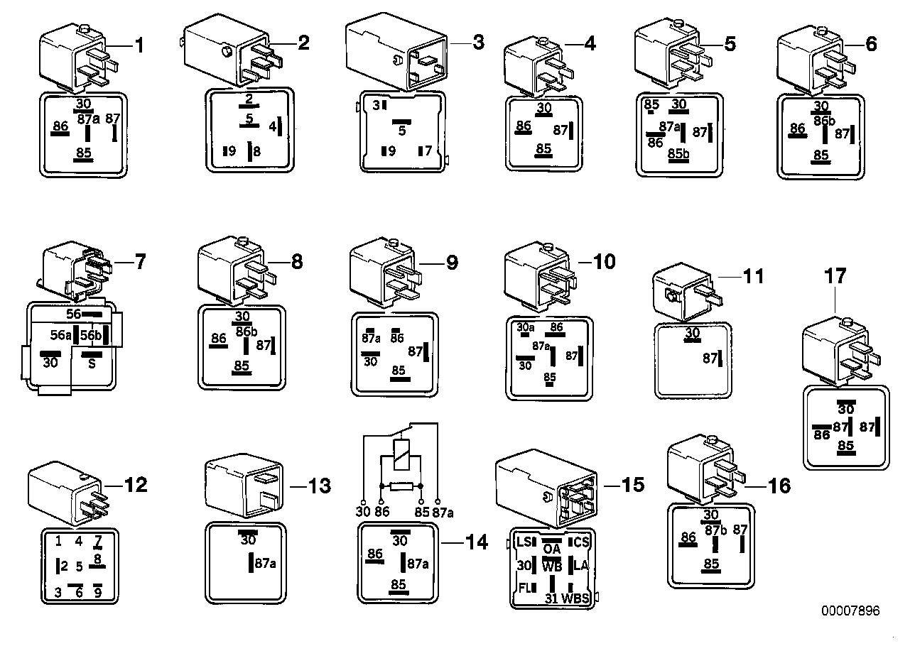 Genuine BMW 61318353046 E36 Relay For Tilt Sunroof (Inc. 325i, 318tds ...